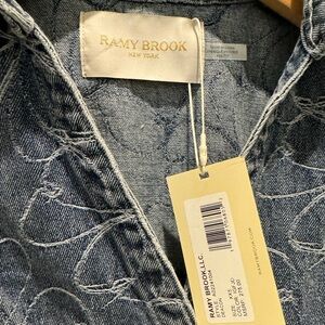Ramy Brook | Tops | New Rami Brook Deacon Floral Embroidered Denim Vest ...